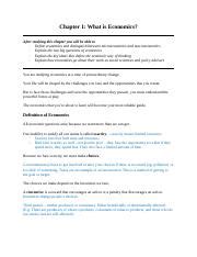Econ 101 Docx Chapter 1 What Is Economics After Studying This Chapter You Will Be Able To
