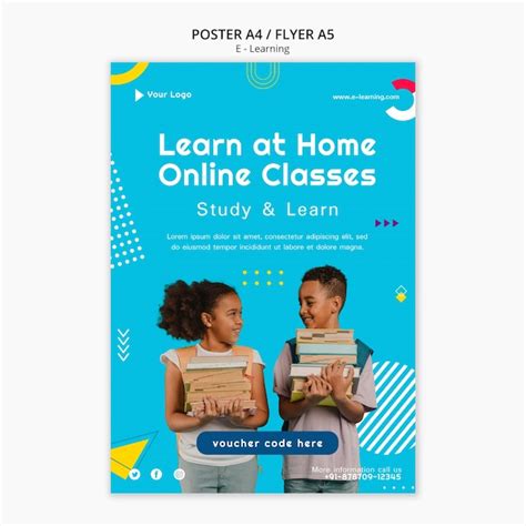 Premium Psd E Learning And Online Classes Vertical Flyer Template