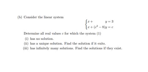 Solved y 3 b Consider the linear system ſx 1x e Chegg com