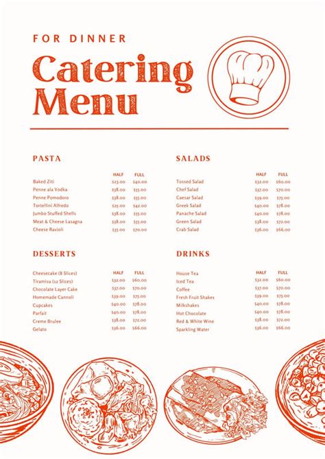 Free And Customizable Catering Templates