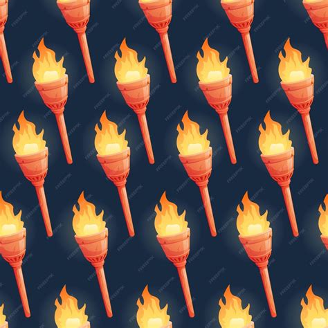 Premium Vector Ancient Metal Medieval Torch With Burning Fire Cartoon