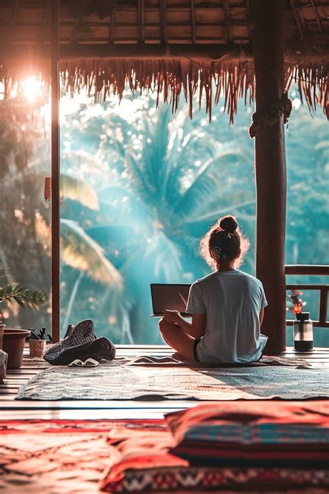 Remote Workers Engaging In Work Life Balance Activities Stock