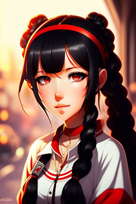 Pale Black Hair Anime Girl