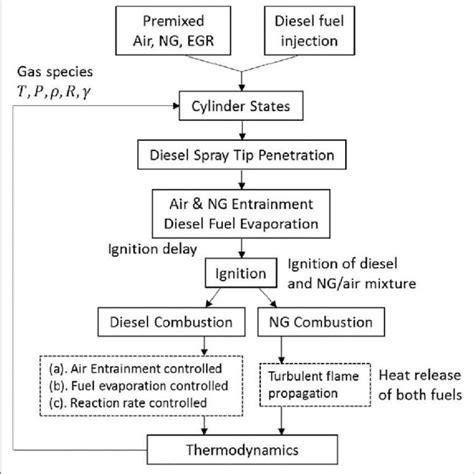 a schematic description of computing process in the dual fuel