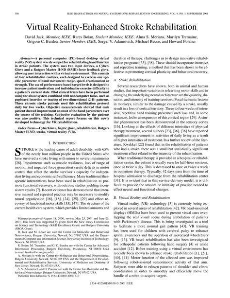 Pdf Virtual Reality Enhanced Stroke Rehabilitation