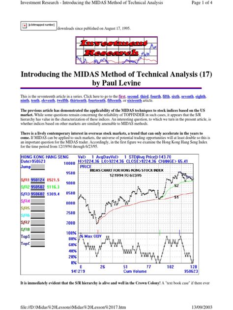Midas Pdf Technical Analysis Stock Market Index
