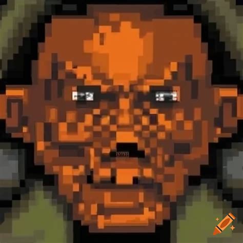 Doom Guy Face Sprite From Doom Ii Game On Craiyon