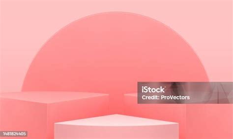3d 무대 수준 삼각형 사각형 분홍색 받침대 원형 벽 장식 스튜디오 배경 벡터 3차원 형태에 대한 스톡 벡터 아트 및 기타 이미지 3차원 형태 Fashion Show