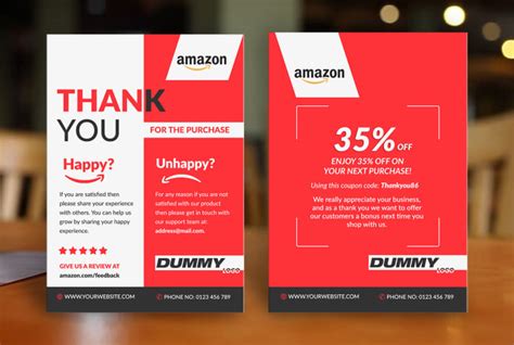 Design Amazon Thank You Card Product Insert Package Insert By Sayed