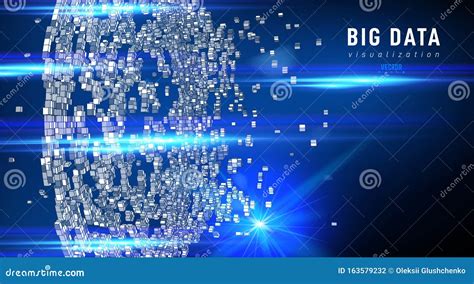 Abstract 3d Big Data Visualization Tangled Graphics Data Streams
