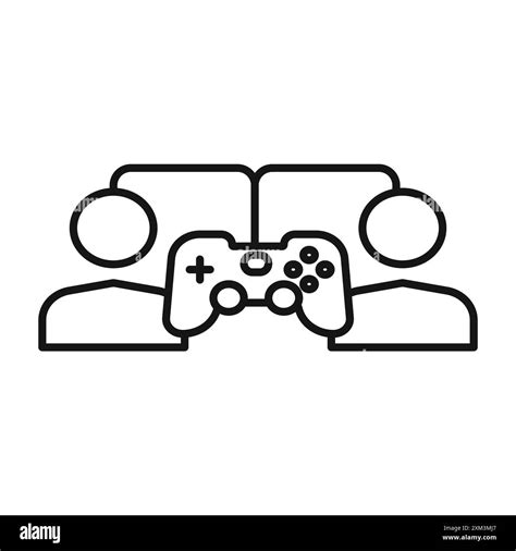 Multi Game Player Icon Black Line Art Vector In Black And White Outline Set Collection Sign