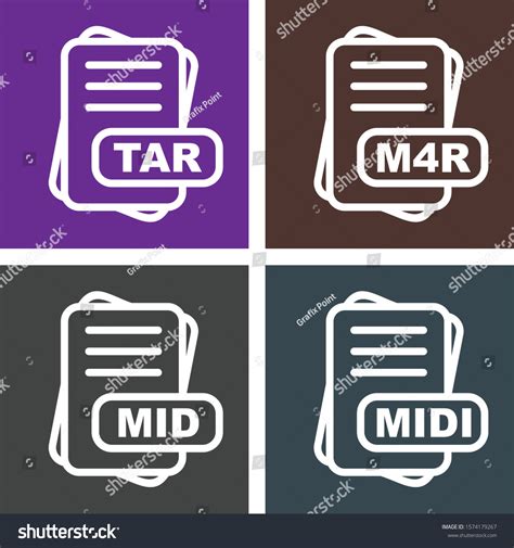 Set 4 File Format Icons Mobile Stock Vector Royalty Free 1574179267