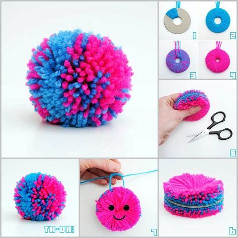 tuto créer un pompon en laine 1 avec du carton dans la bulle de