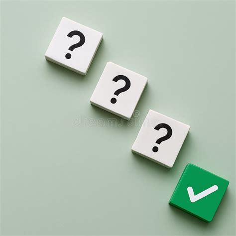 Three Questions Lead To A Green Checkmark On Light Green Stock
