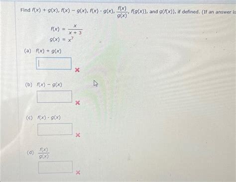 solved find f x g x f x g x f x · g x f x