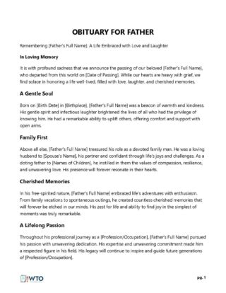 12 Meaningful Obituary Samples For A Father