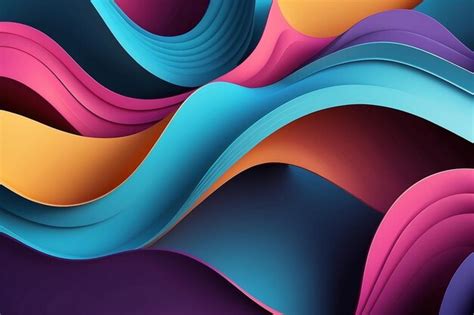 3d Wavy Background Dynamic Effect Abstract Vector Illustration Design
