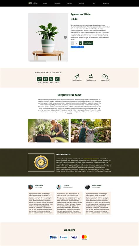 Plantify Premium Multipage Plant Shopify Template Ecomify