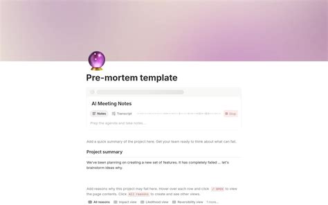 Best Post Mortem Templates From Notion Notion Marketplace