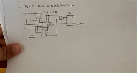 Solved 20p ﻿find The Following Switching Function