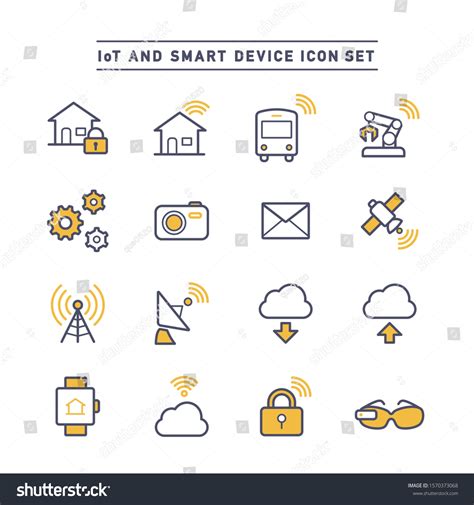 Iot Smart Device Icon Set Stock Vector Royalty Free Shutterstock