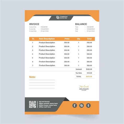 Creative Business Voucher Design With Orange And Red Colors Payment