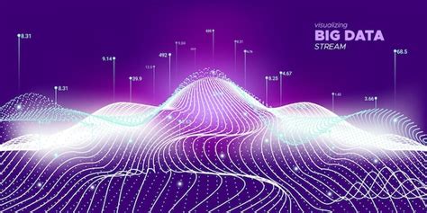 빅 데이터 분석의 추상 디지털 프레젠테이션 프리미엄 벡터