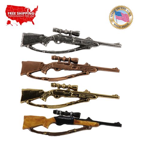 Bolt Action Rifle With Scope Pin A093 Gun Firearm Lapel Brooch