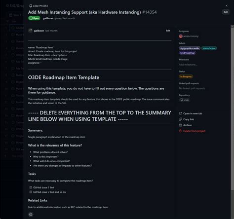 create roadmap view · issue 115 · o3de sig graphics audio · github