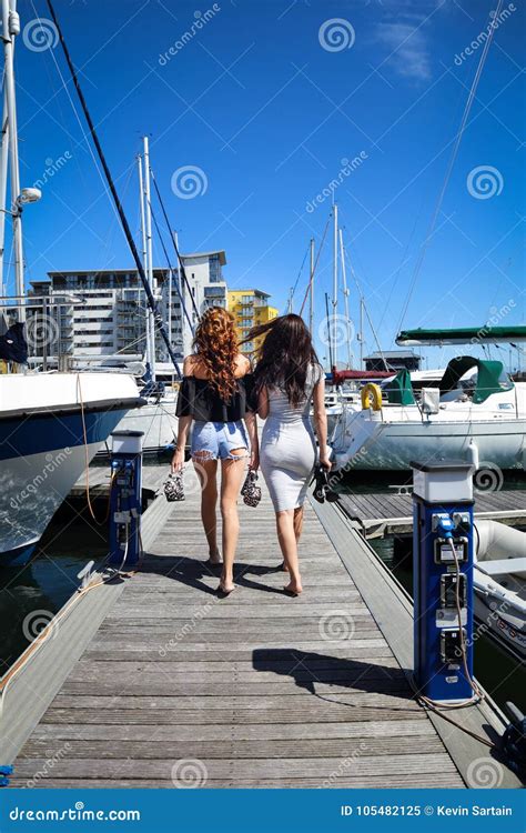 Beautiful Natural Women Girls On Sailing Yacht Stock Image Image Of