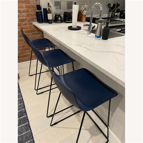 Article Anco Navy Counter Height Stools X3 Aptdeco