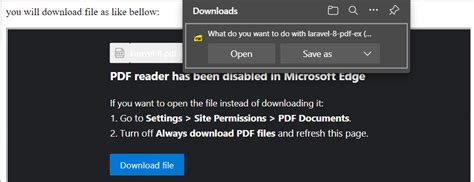 Php Run File Pdf Without Popup Download Laravel Stack Overflow