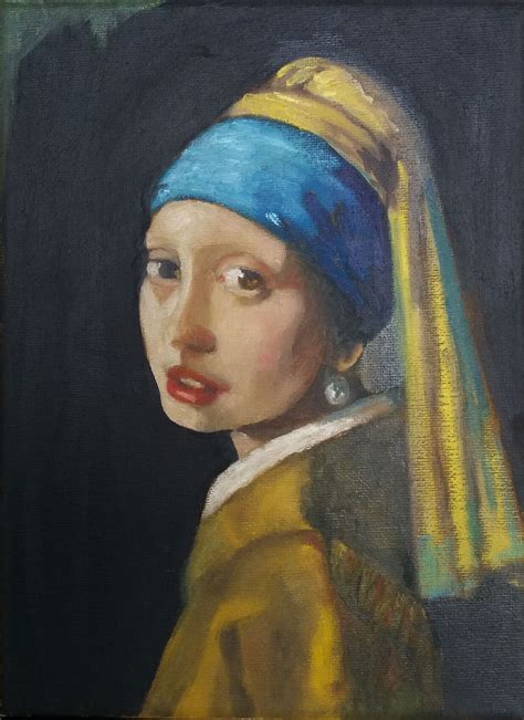 Peinture jeune fille à la perle