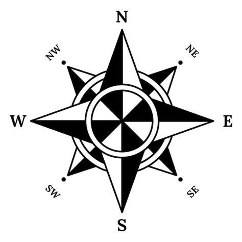 Premium Vector Retro Compass Icon Hand Drawn Wind Rose Old Vector