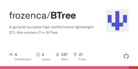 GitHub Frozenca BTree A General Purpose High Performance Lightweight STL Like Modern C B Tree