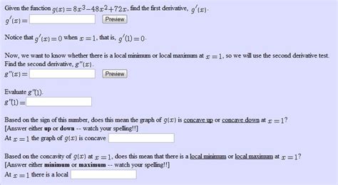 solved given the function g x 8x2 48x2 72x the first