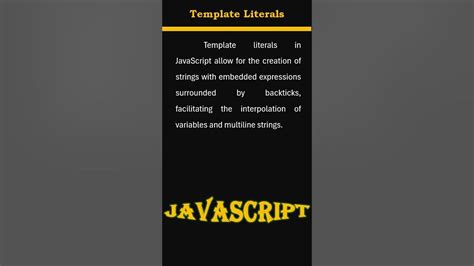 Template Literals Javascript Youtube