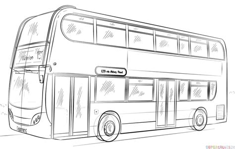 How To Draw A Double Decker Bus Step By Step Drawing Tutorials