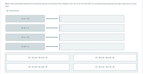Solved Match Each Quantified Statement Having The Domain