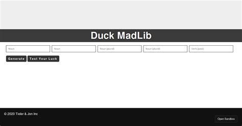 Duck Madlib Codesandbox