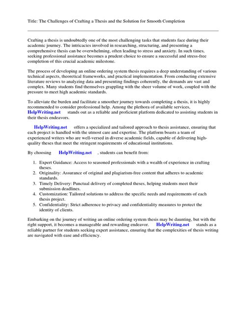 online ordering system thesis pdf