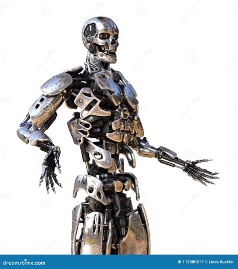 Friendly Chrome Robot Stock Illustration Illustration Of Scifi 112080817