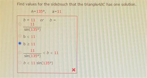 solved find values for the side b such that the