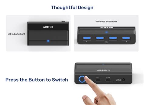 Usb 30 Switch 2 Pcs Share 4 Usb 30 Ports Kvm Unitek