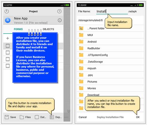 create installation file and deploy your app