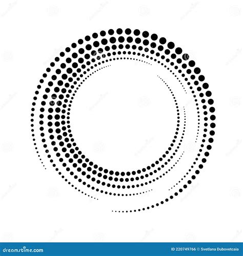 Circle Dot Spiral Rotate Frame Futuristic Ring With Effect Halftone Border Ripple Modern