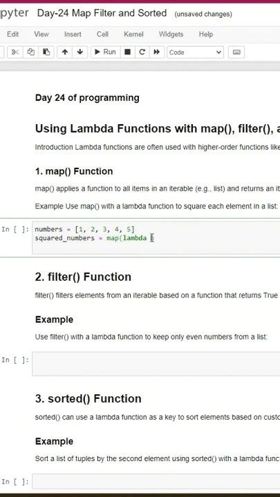 map filter sorted functions 100 days of python programming day 24