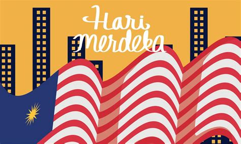Hari Merdeka Lettering With Flag 10350800 Vector Art At Vecteezy