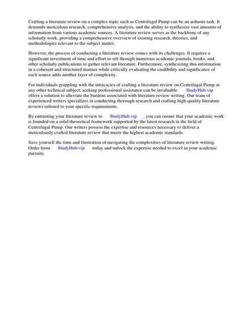 Literature Review Centrifugal Pump Download Free Pdf Pump Applied And Interdisciplinary