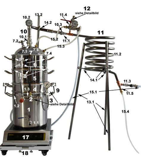 DESTILLIERMEISTER JUMBO-Premium WD42-Plus IH, Wasserbad, Kolonne ...